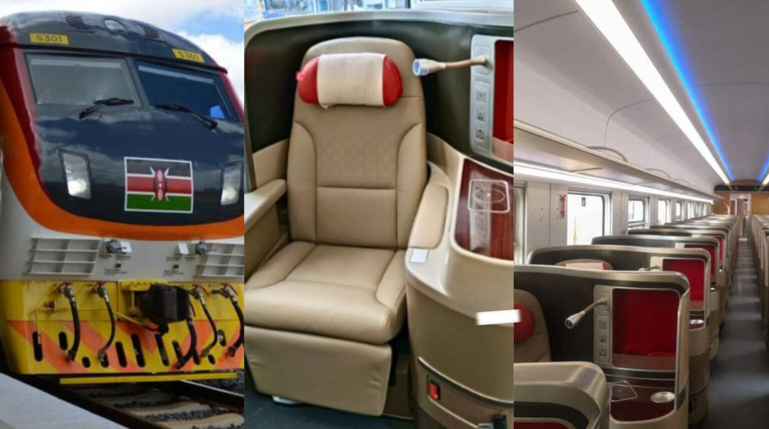 Kenya Railways new Sh. 12,000 SGR coach with luxury reclining seats